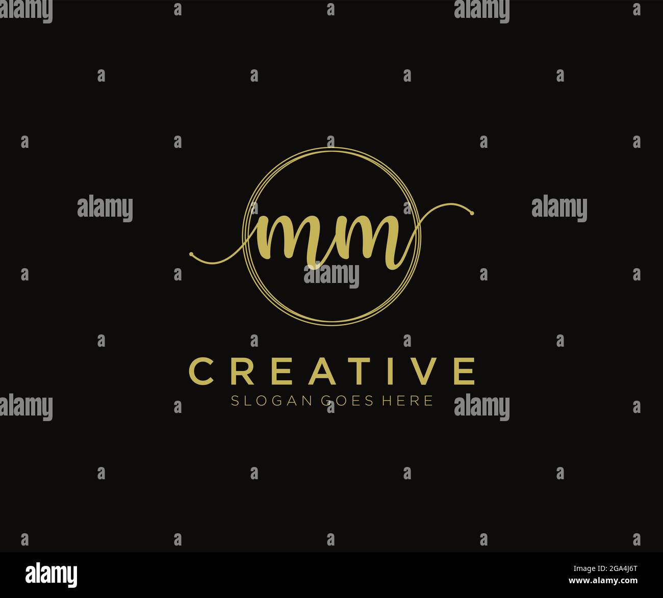 MM Feminine logo beauty monogram and elegant logo design, handwriting ...