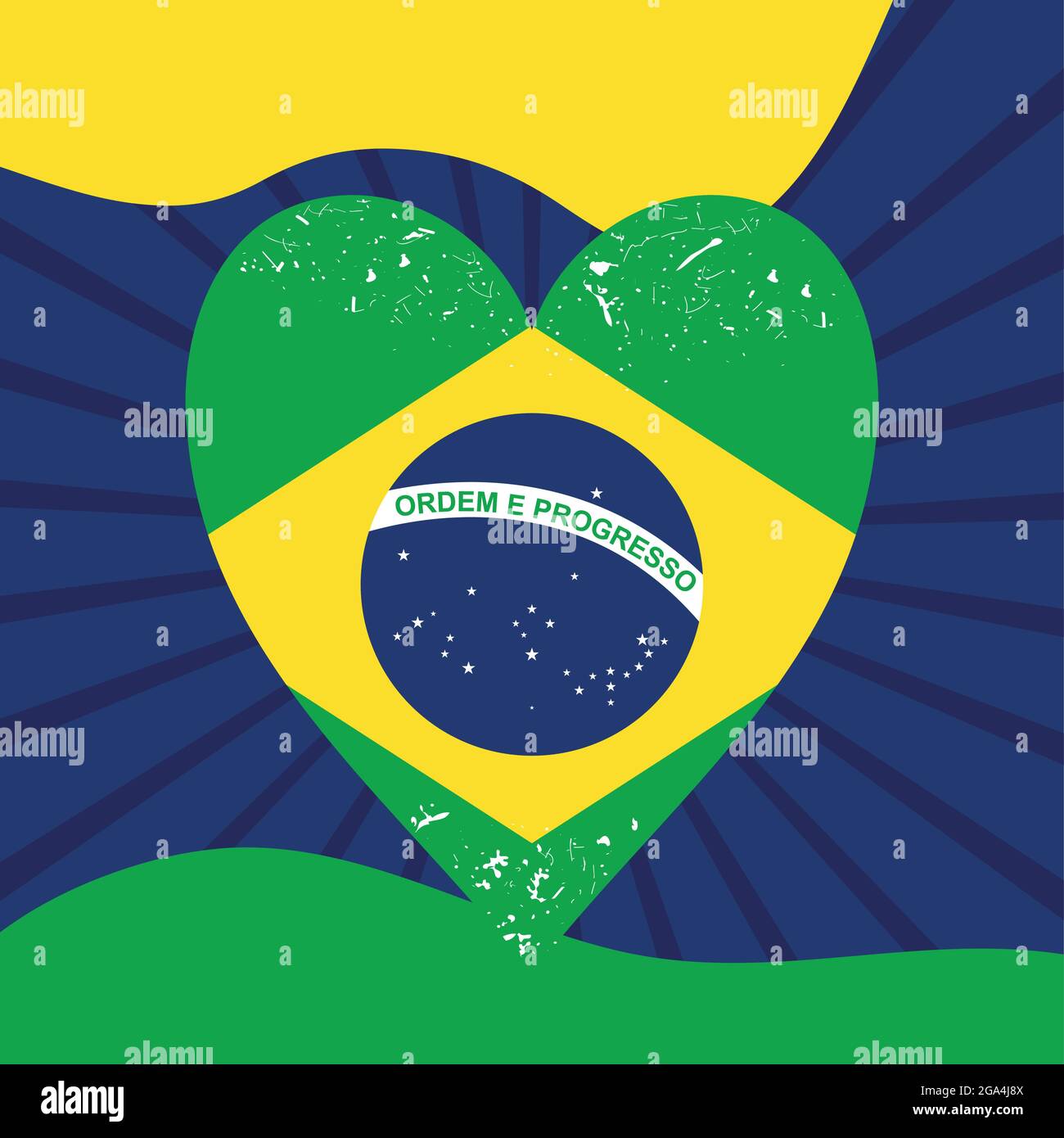 brazil flag in heart shape illustration Stock Vector Image & Art - Alamy