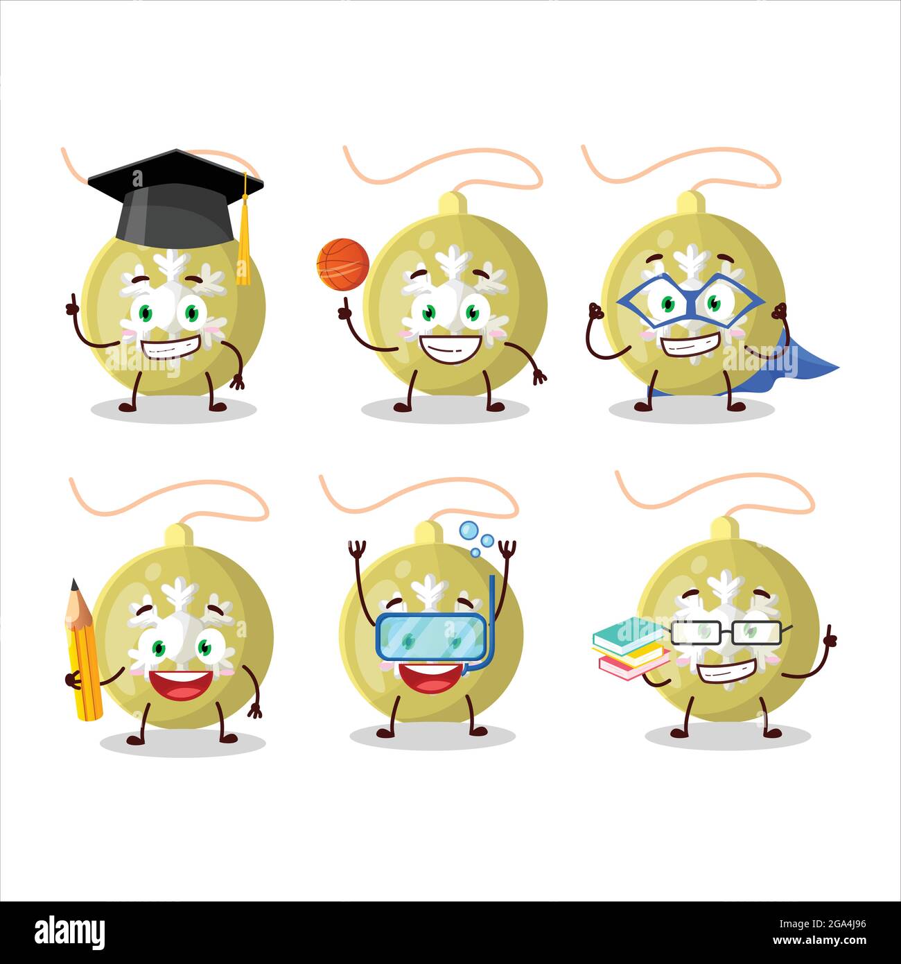 School student of christmas lights cartoon character with various ...