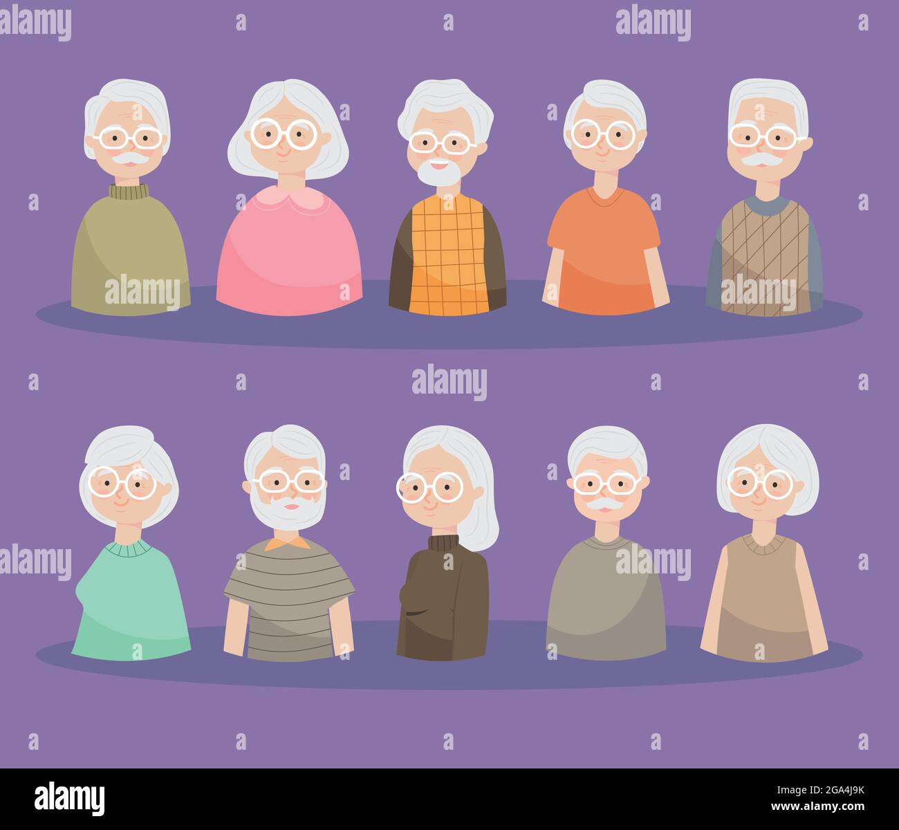 happy old people icon set Stock Vector Image & Art - Alamy