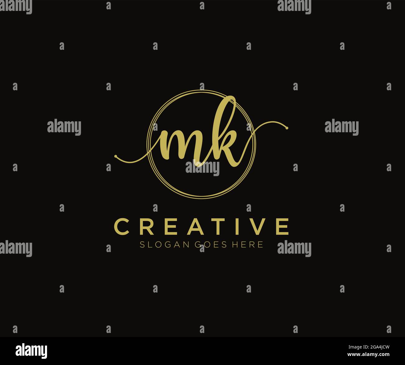 MK Feminine logo beauty monogram and elegant logo design, handwriting logo of initial signature ...