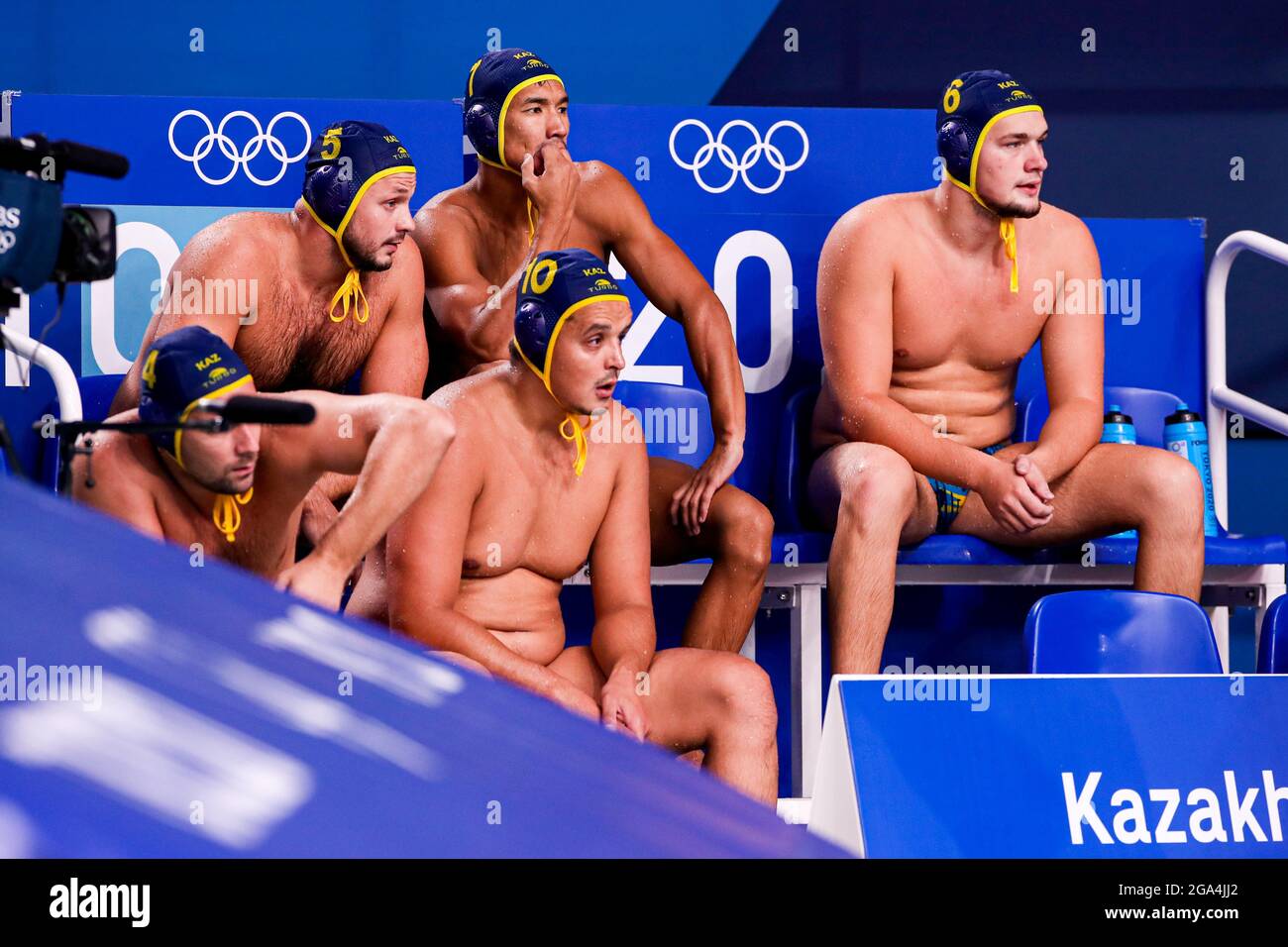 TOKYO, JAPAN - JULY 29: (L-R) Dusan Markovic of Kazakhstan, Aleksey Smhider of Kazakhstan, Murat ...