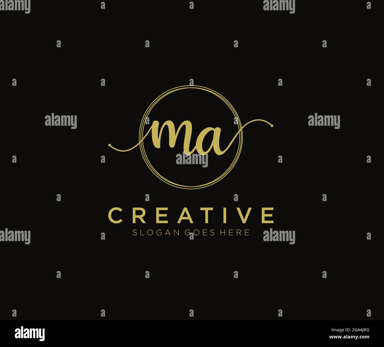 MA Feminine logo beauty monogram and elegant logo design, handwriting ...