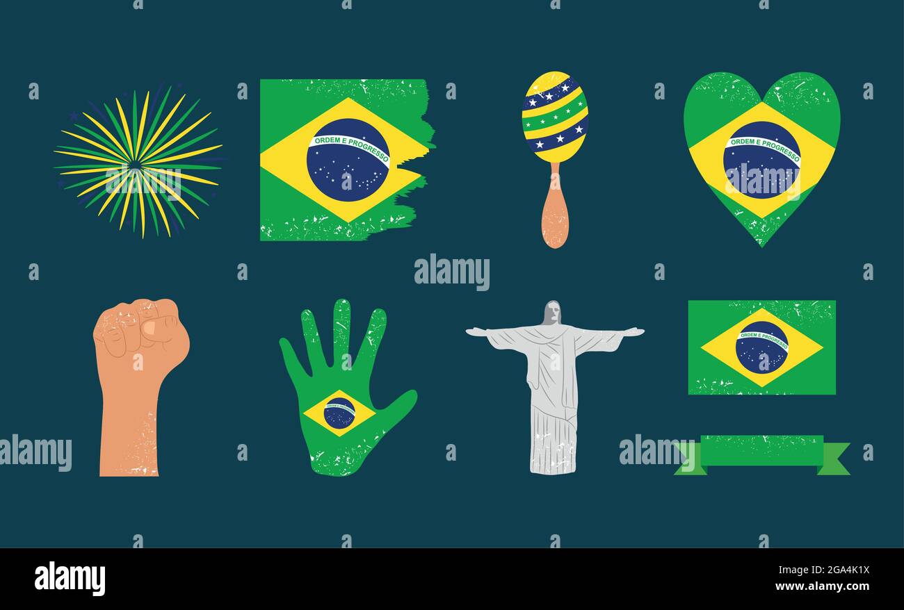 brazilian symbols icon collection design Stock Vector Image & Art - Alamy