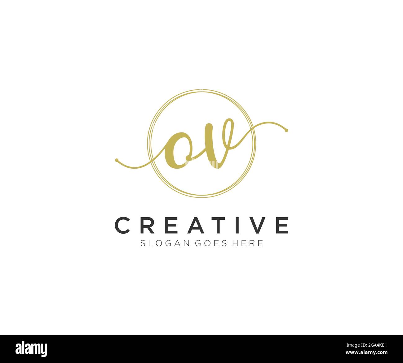 OV Feminine logo beauty monogram and elegant logo design, handwriting ...