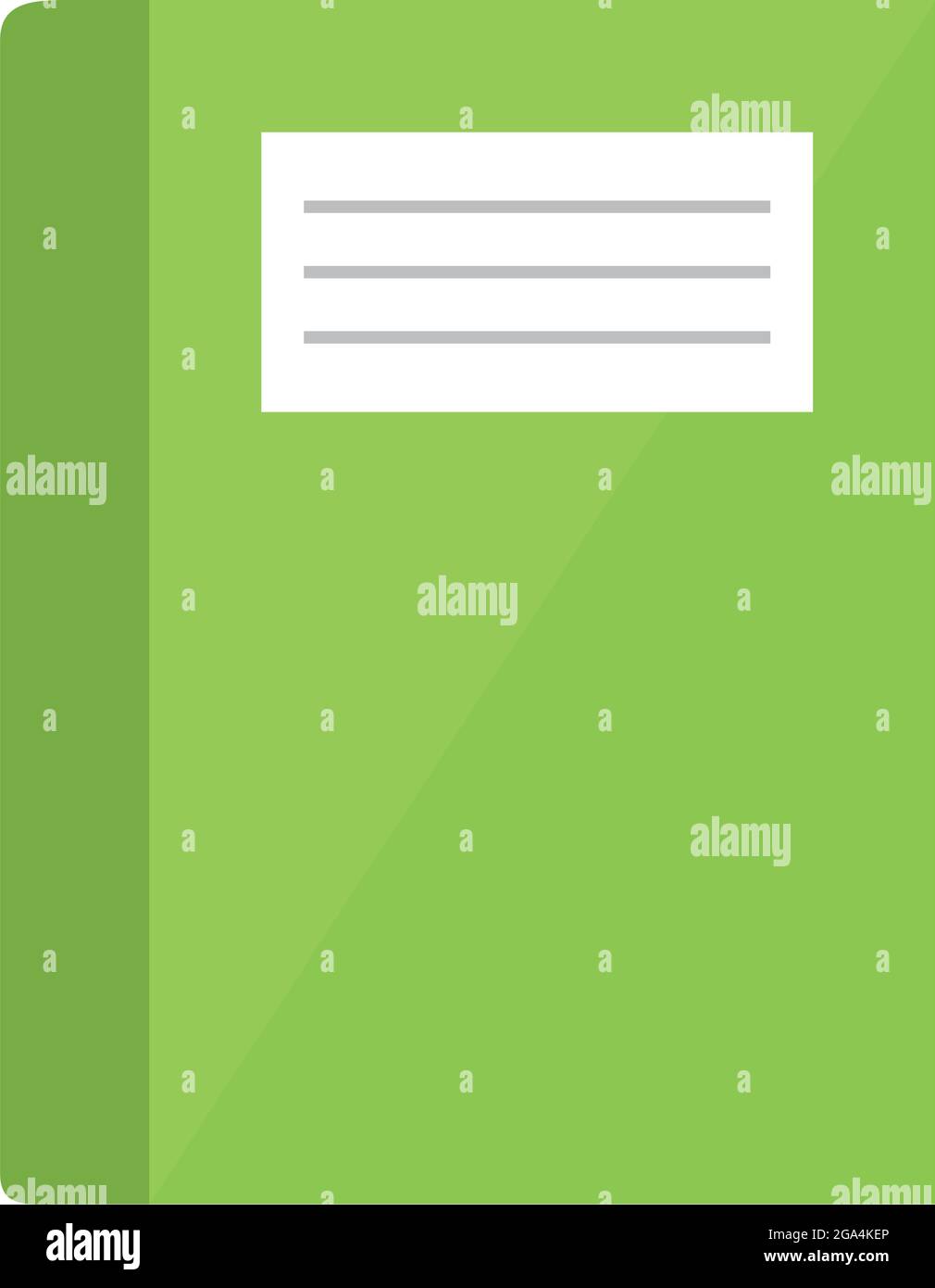 green notebook icon on white background Stock Vector Image & Art - Alamy