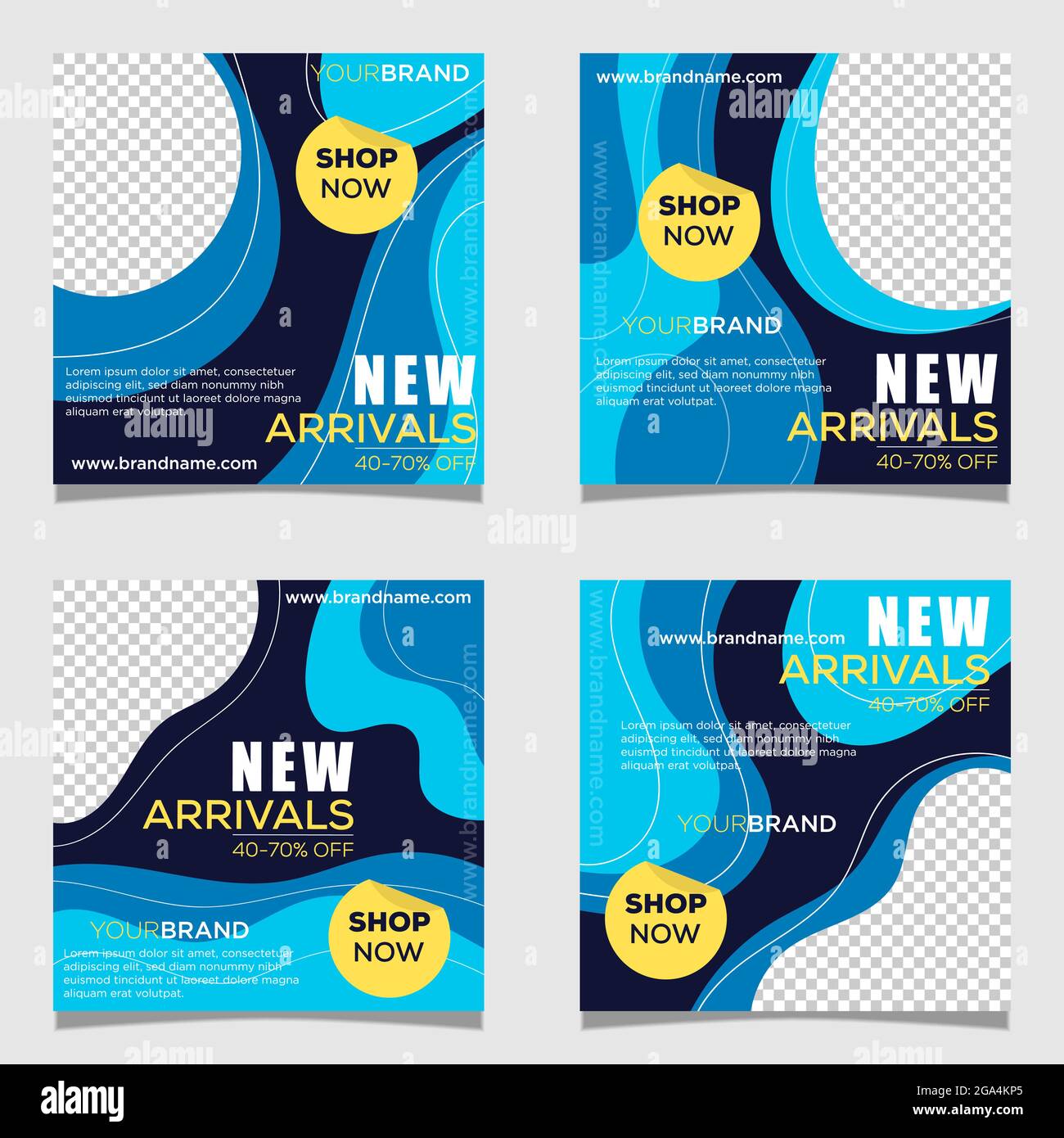 New Arrival Fashion promotion banner template, editable abstract blue ...