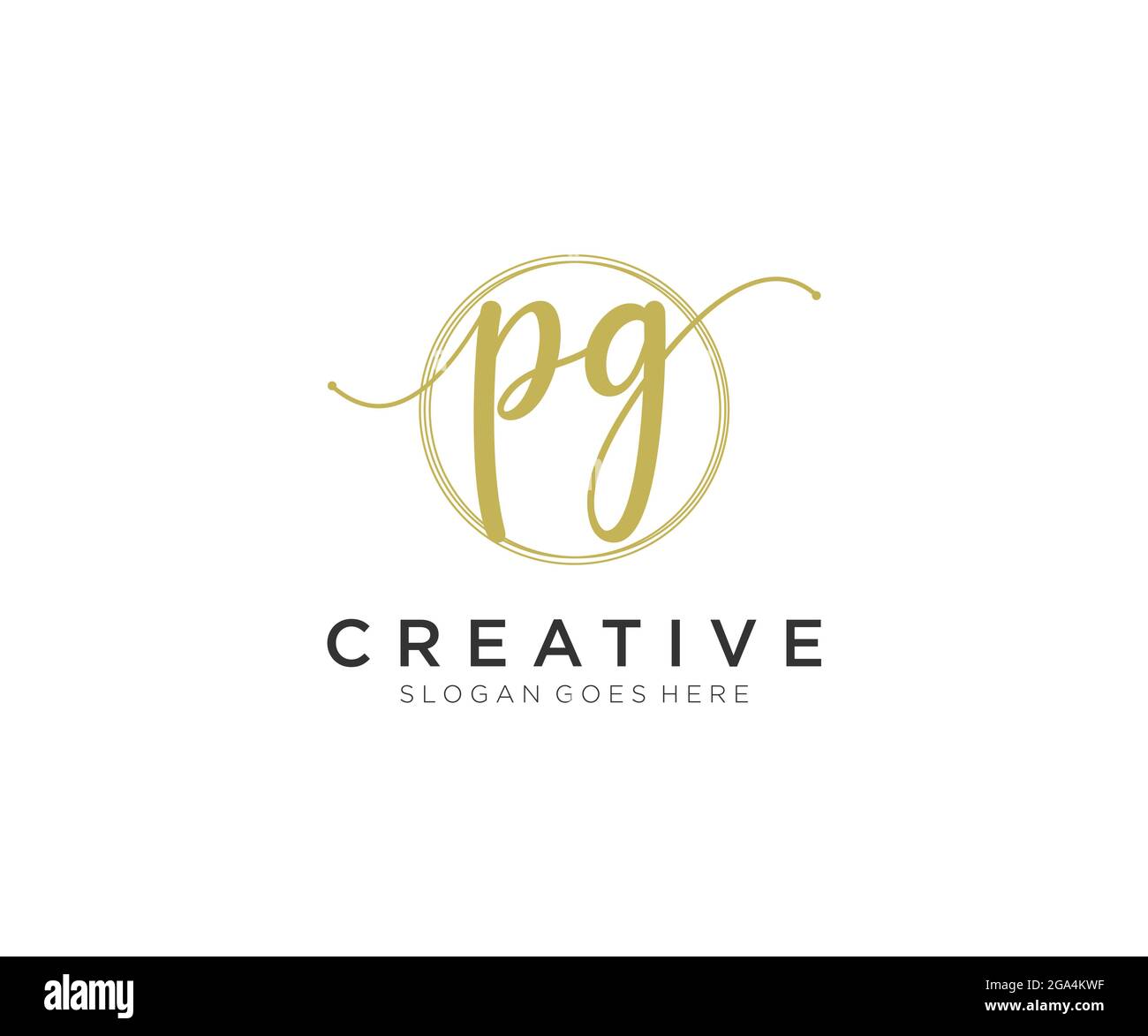 PG Feminine logo beauty monogram and elegant logo design, handwriting ...