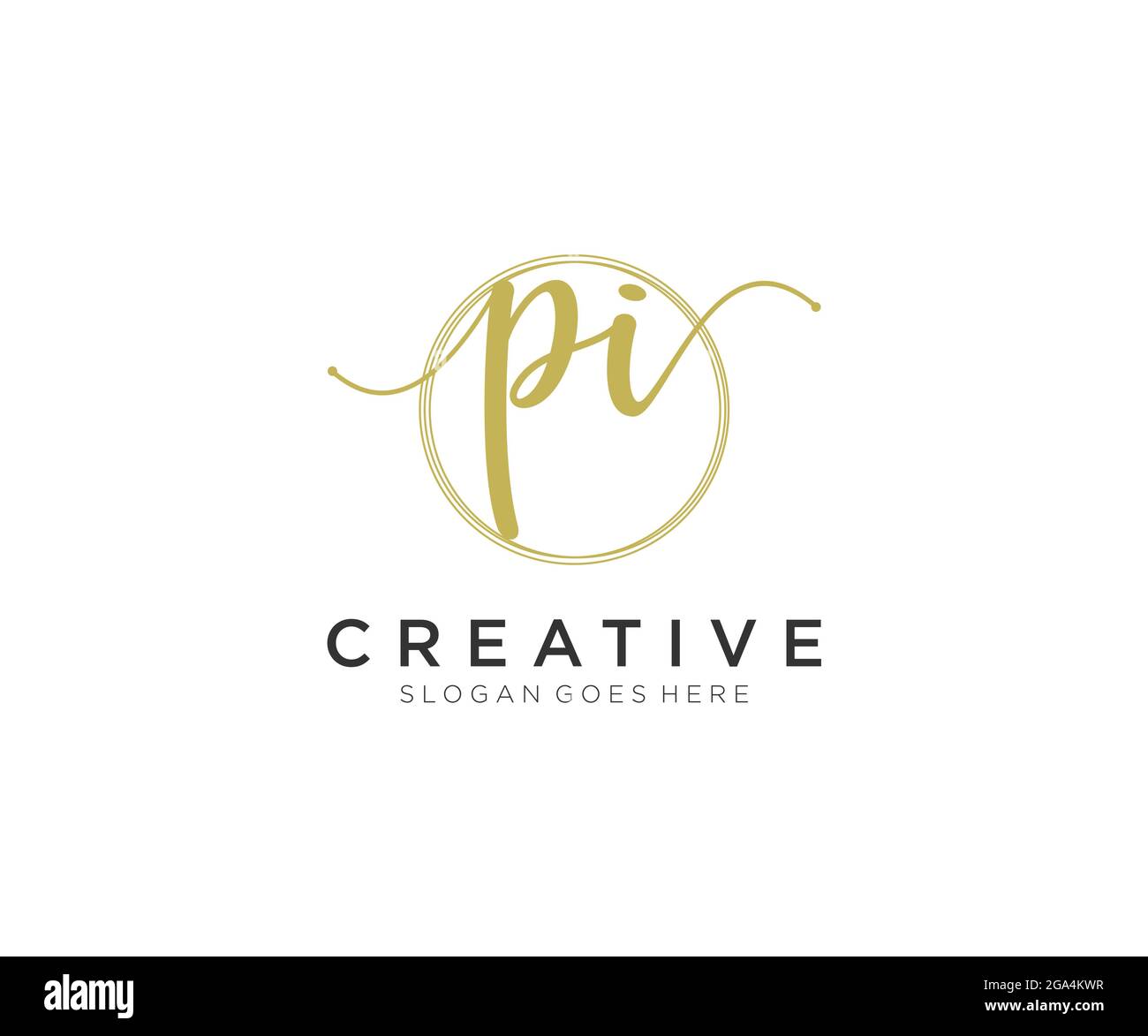 PI Feminine logo beauty monogram and elegant logo design, handwriting ...