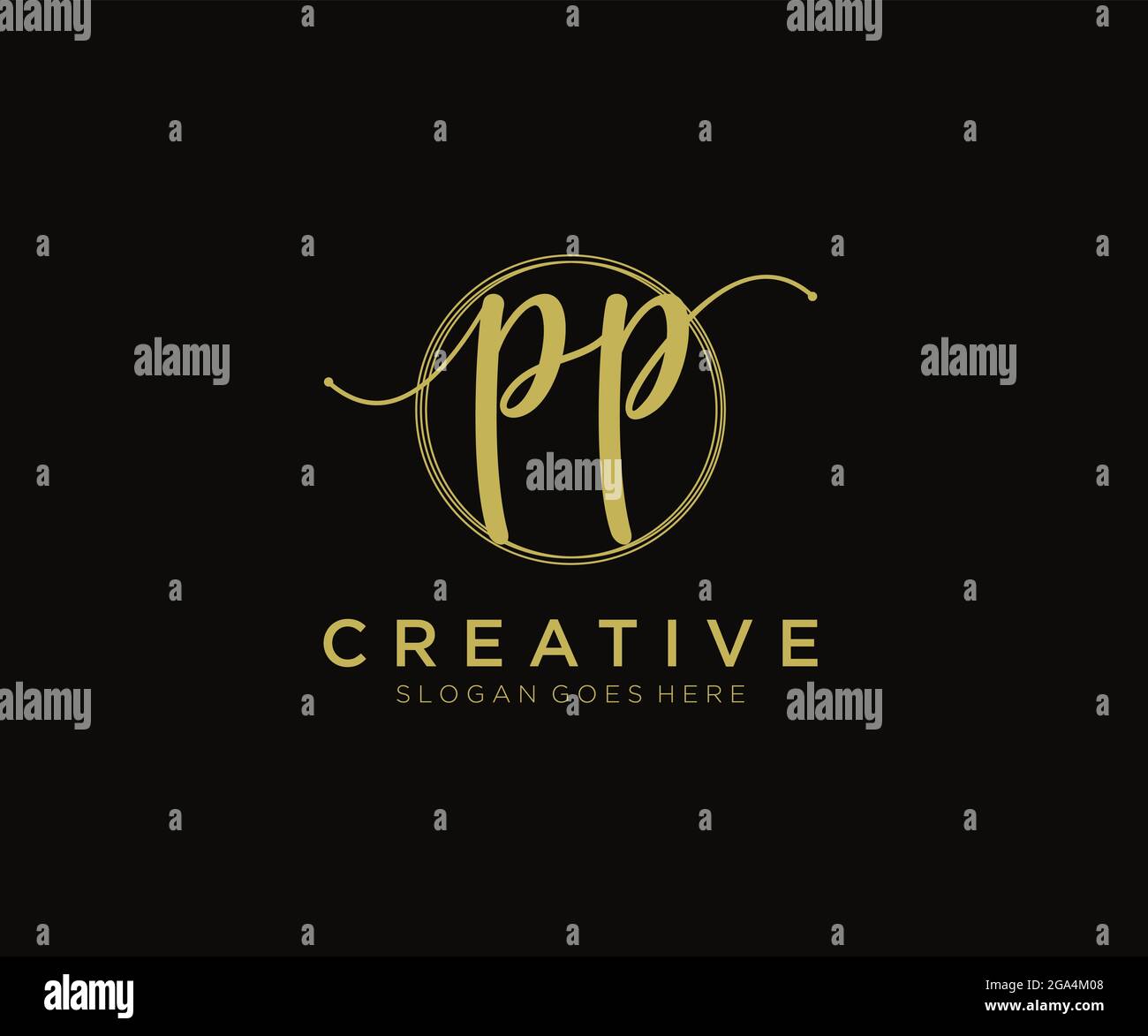 PP Feminine logo beauty monogram and elegant logo design, handwriting ...