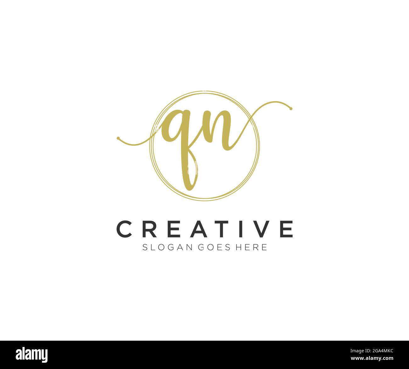 Qn minimal logo design Cut Out Stock Images & Pictures - Alamy