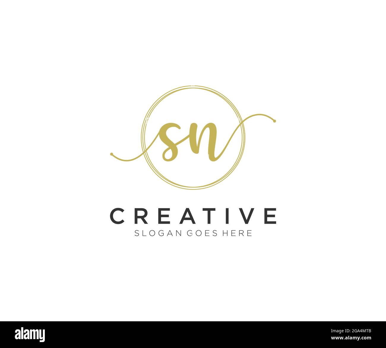 SN Feminine logo beauty monogram and elegant logo design, handwriting ...