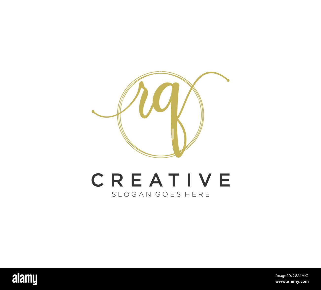 RQ Feminine logo beauty monogram and elegant logo design, handwriting ...