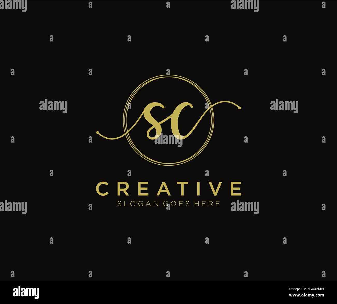 SC Feminine logo beauty monogram and elegant logo design, handwriting ...