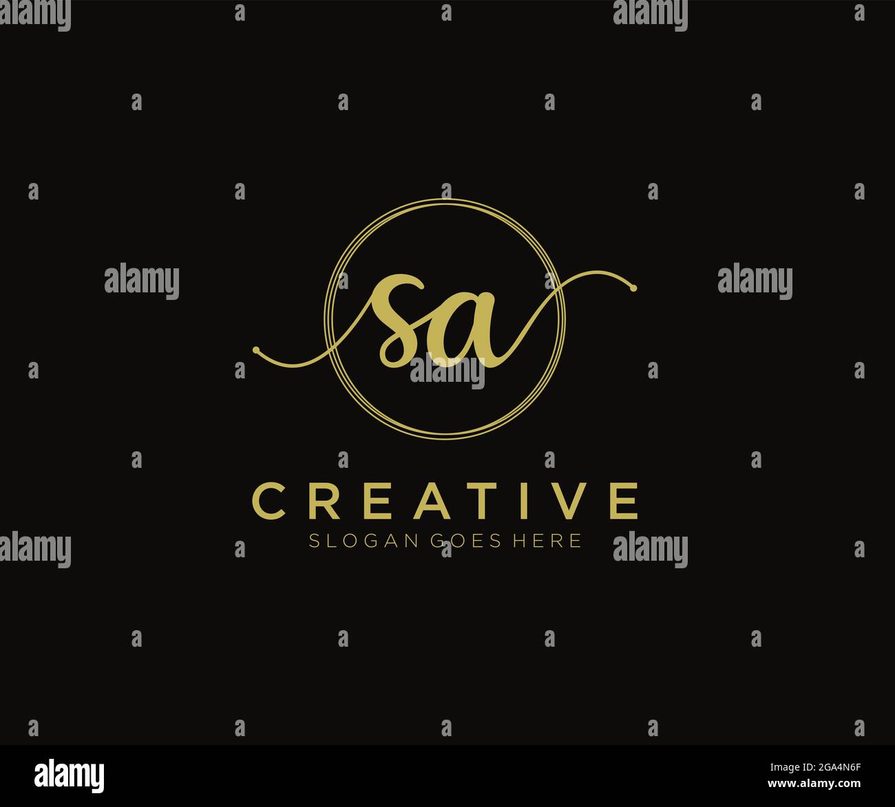 SA Feminine logo beauty monogram and elegant logo design, handwriting ...