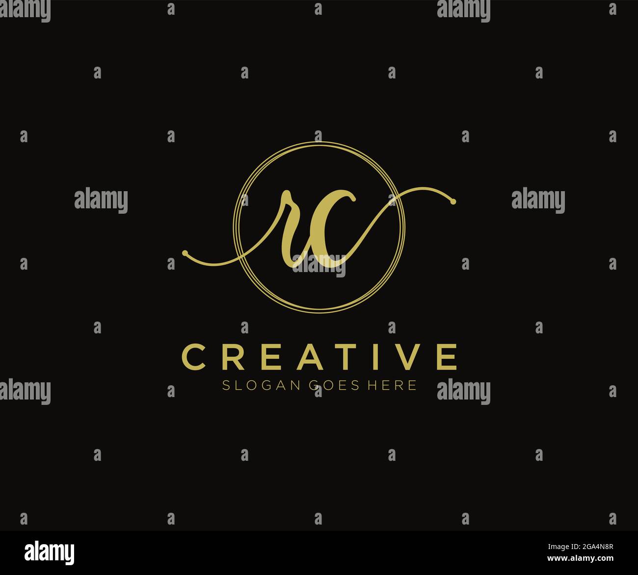 RC Feminine logo beauty monogram and elegant logo design, handwriting ...