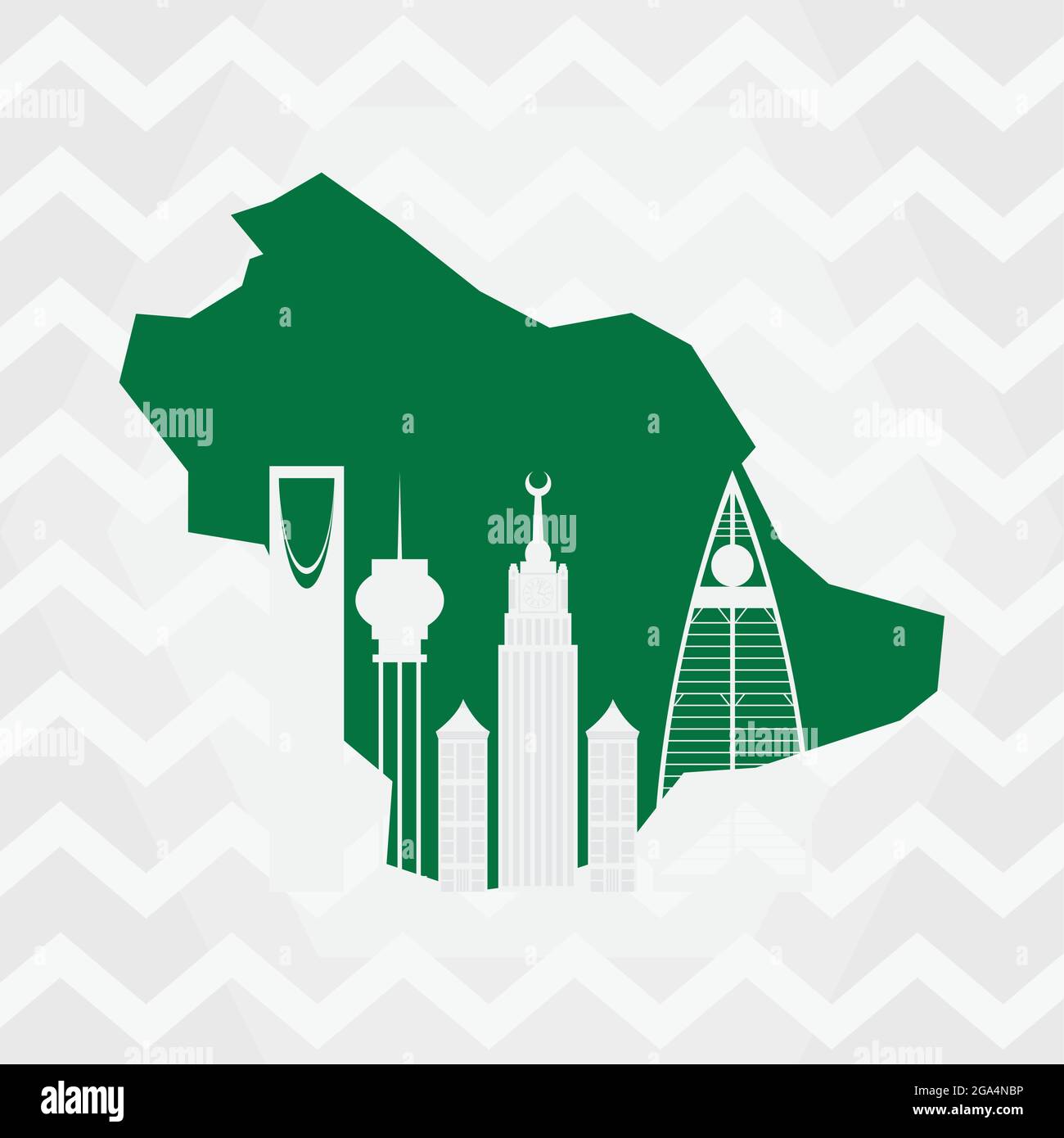 saudi arabia illustration with iconic buildings Stock Vector Image ...