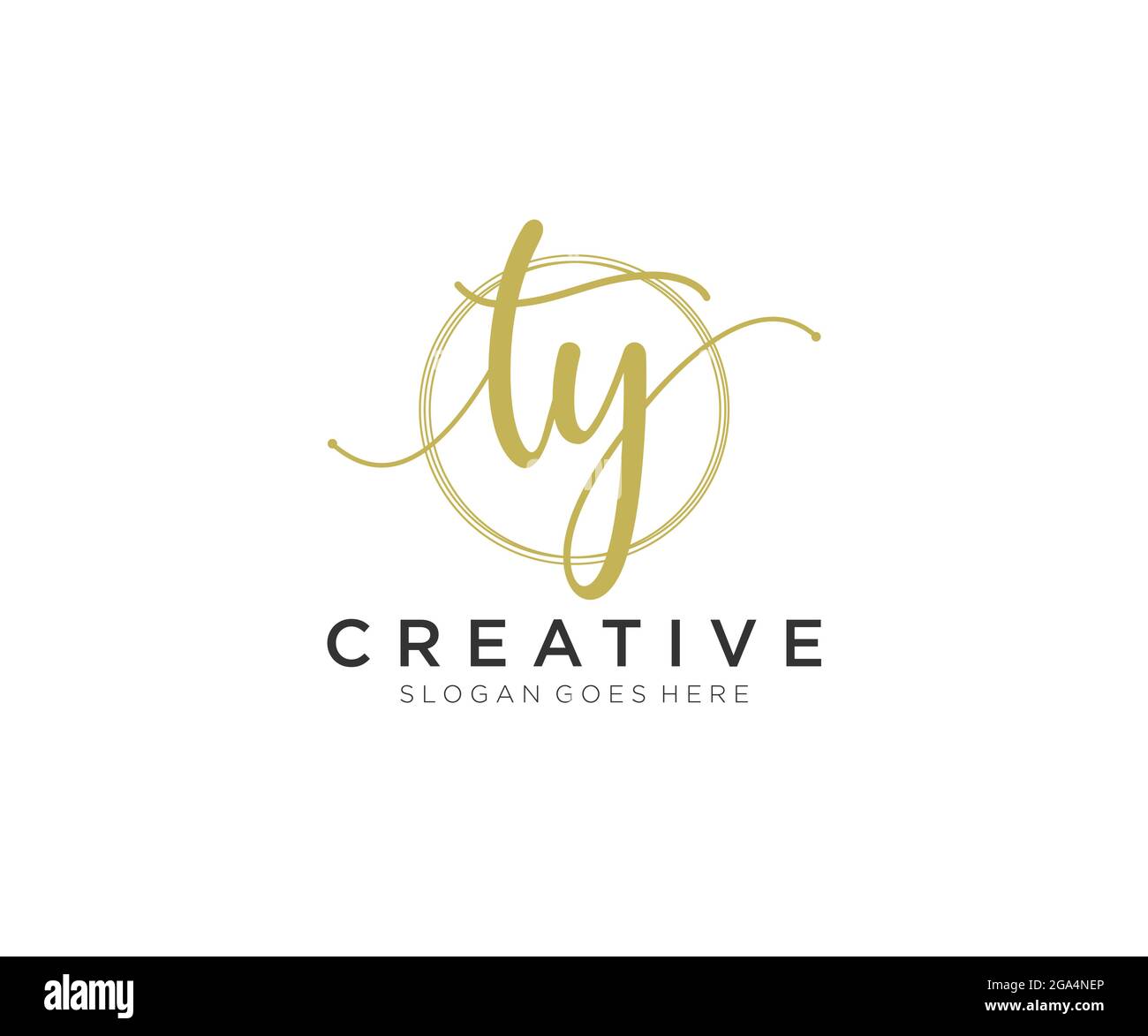 TY Feminine logo beauty monogram and elegant logo design, handwriting ...