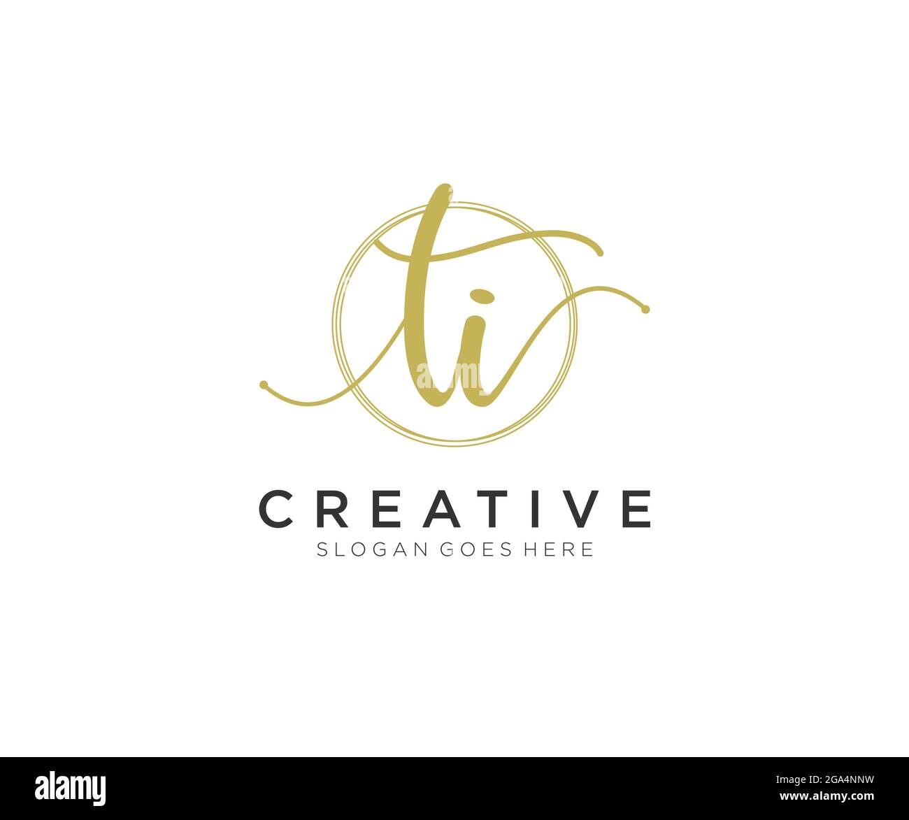 TI Feminine logo beauty monogram and elegant logo design, handwriting ...