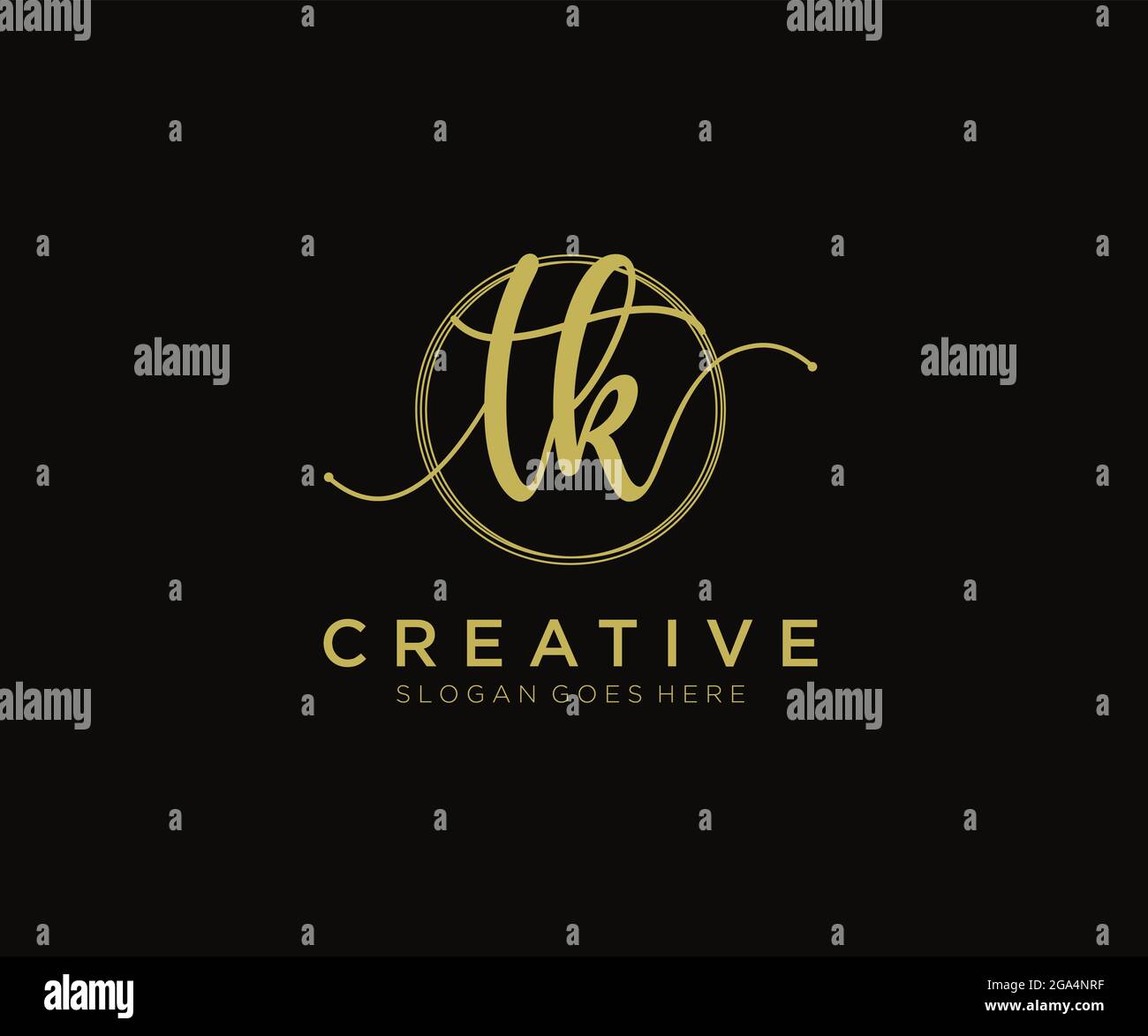 TK Feminine logo beauty monogram and elegant logo design, handwriting ...
