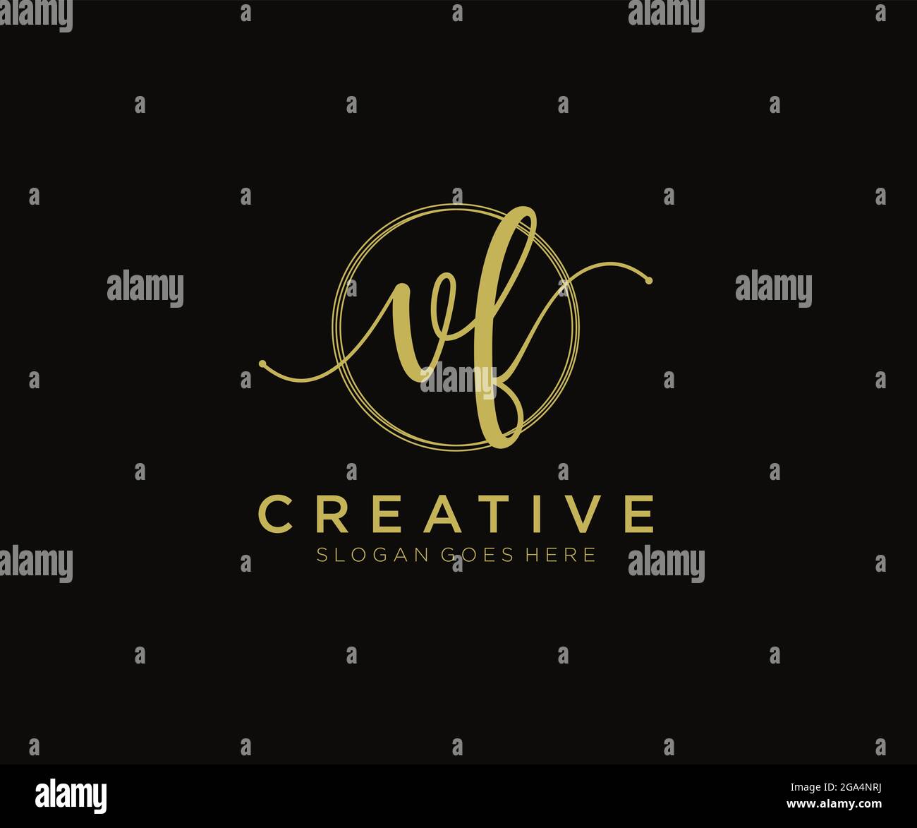 VF Feminine logo beauty monogram and elegant logo design, handwriting ...