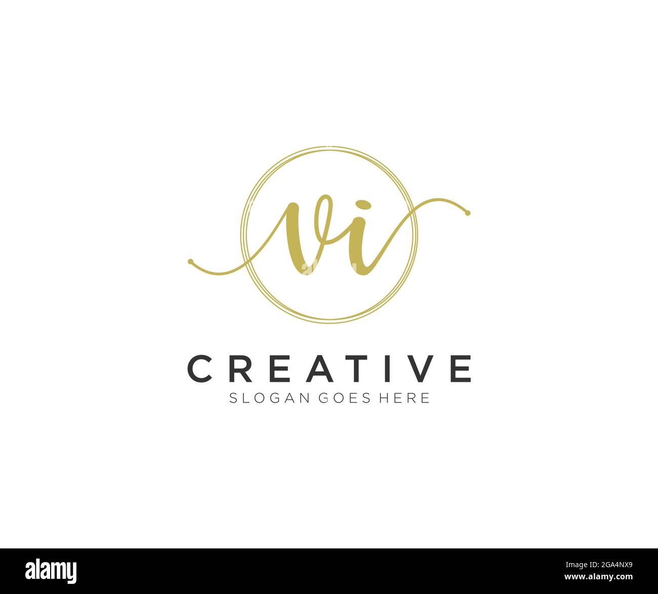 VI Feminine logo beauty monogram and elegant logo design, handwriting ...
