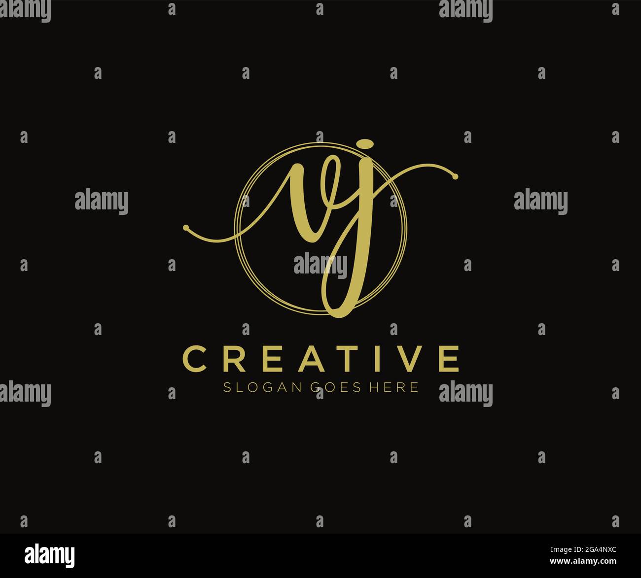 VJ Feminine logo beauty monogram and elegant logo design, handwriting ...