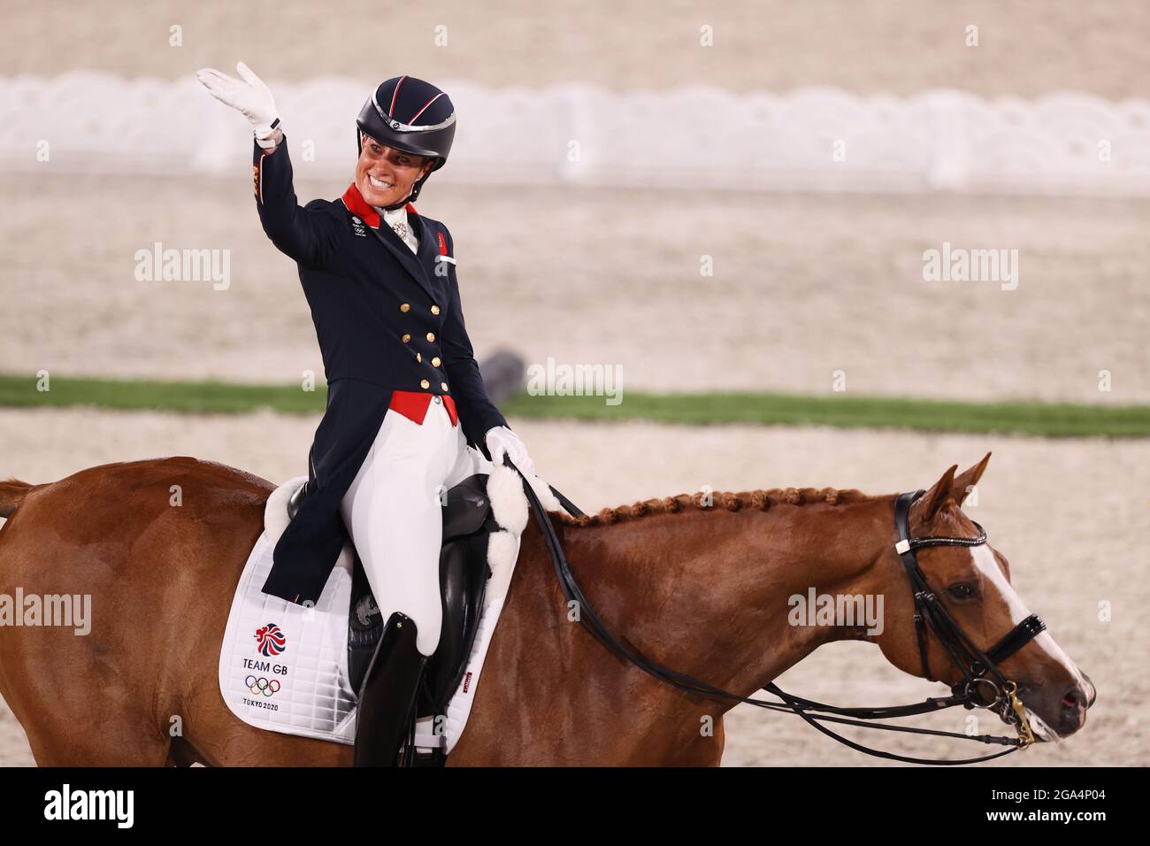 Tokyo, Japan. 28th July, 2021. Charlotte Dujardin (GBR) Equestrian ...