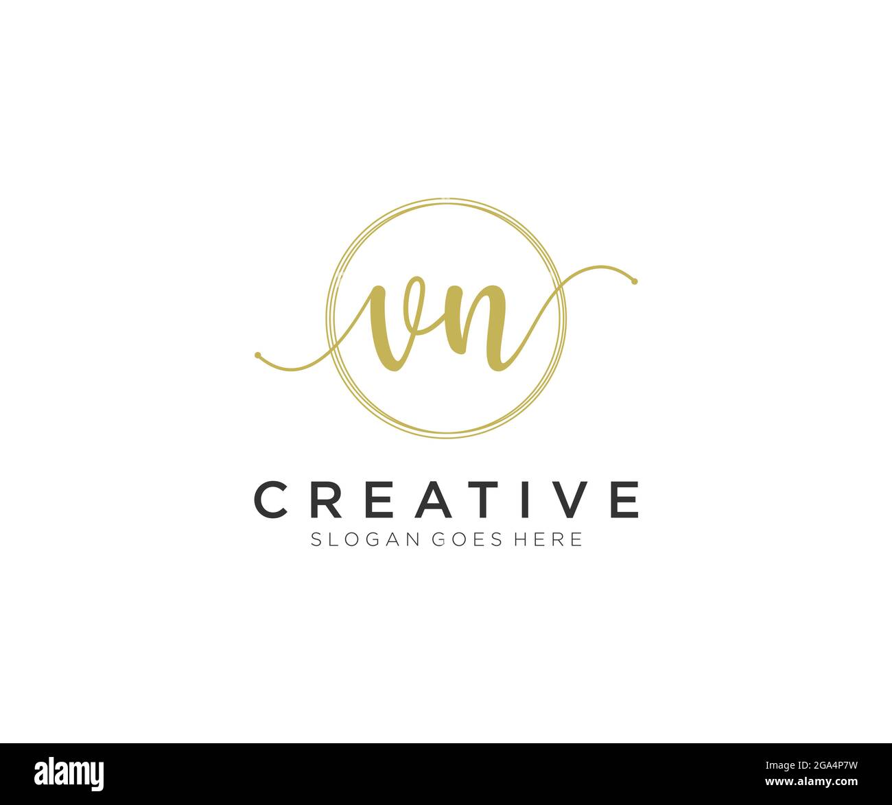 VN Feminine logo beauty monogram and elegant logo design, handwriting ...