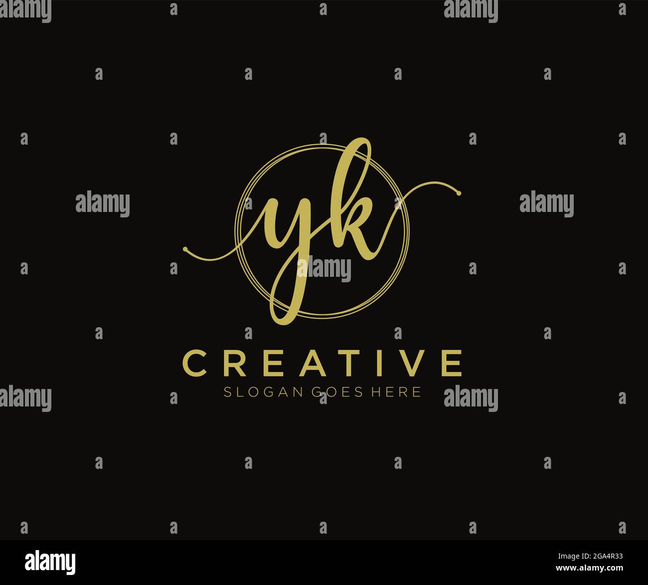 YK Feminine logo beauty monogram and elegant logo design, handwriting ...