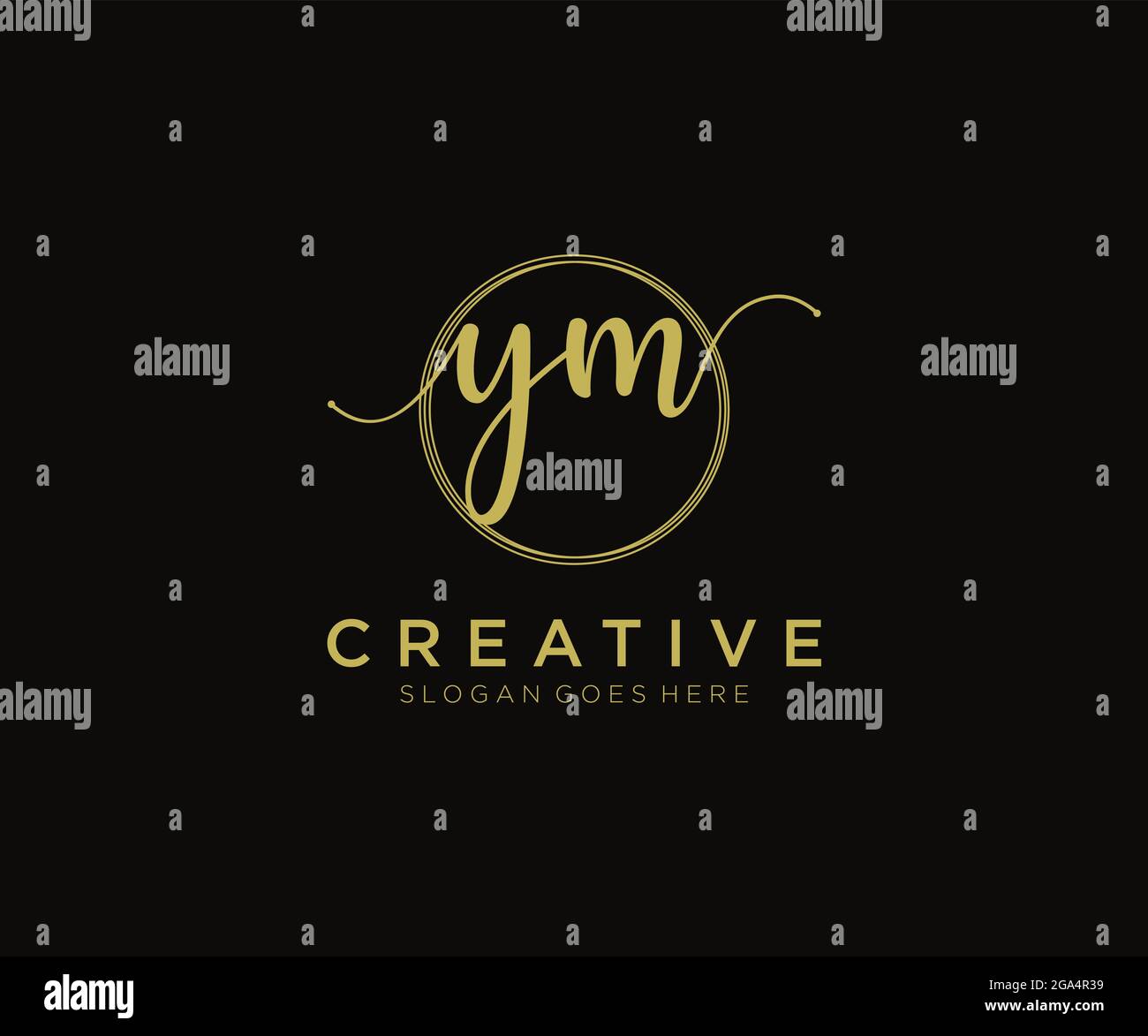 YM Feminine logo beauty monogram and elegant logo design, handwriting ...
