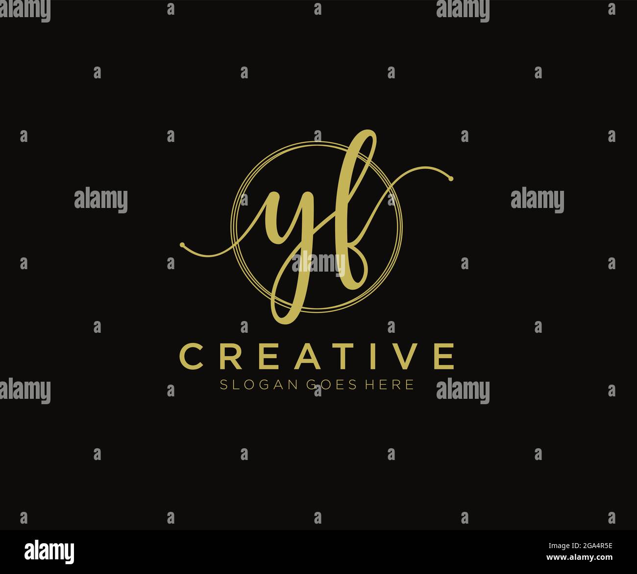 YF Feminine logo beauty monogram and elegant logo design, handwriting ...