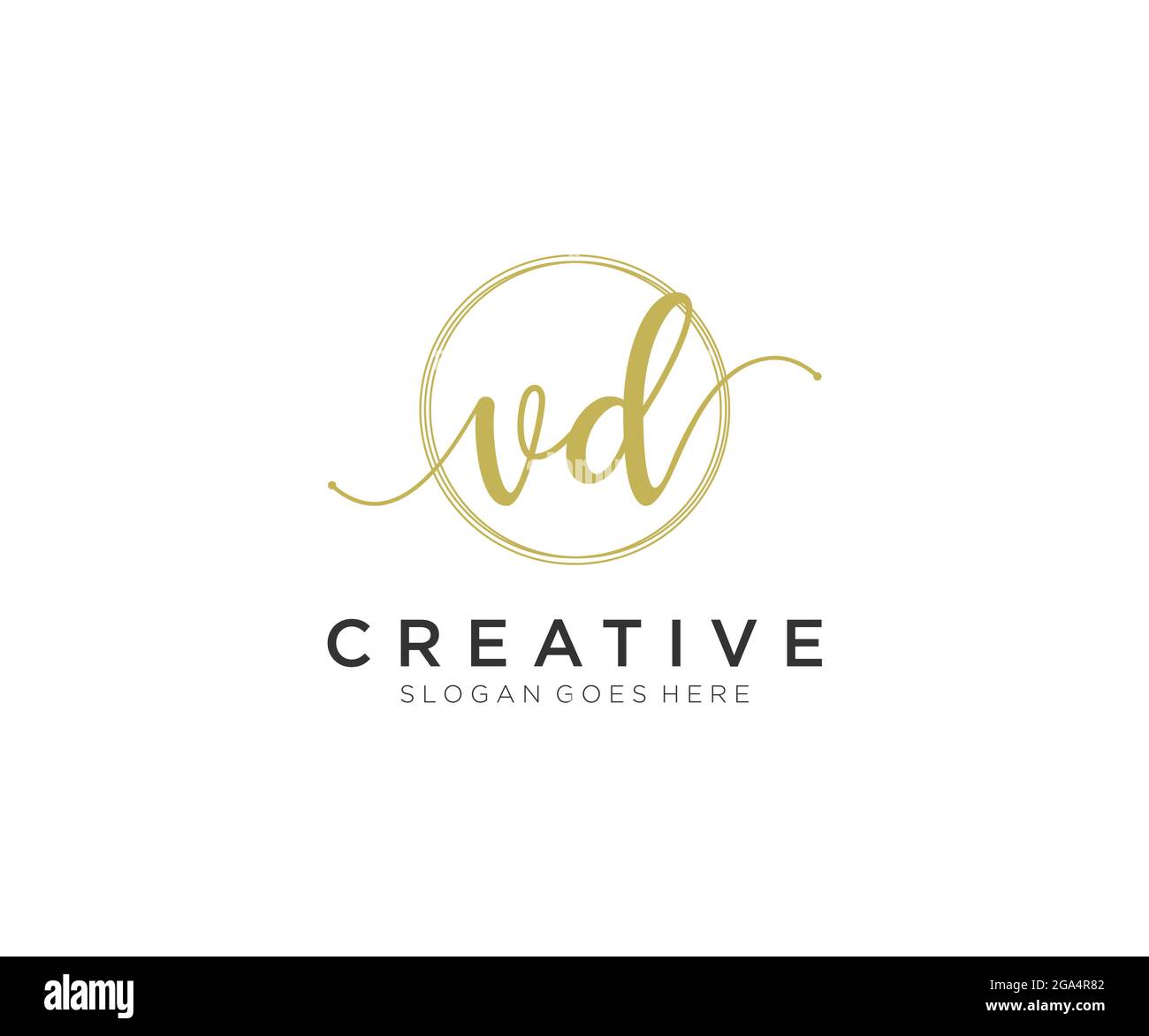 VD Feminine logo beauty monogram and elegant logo design, handwriting ...