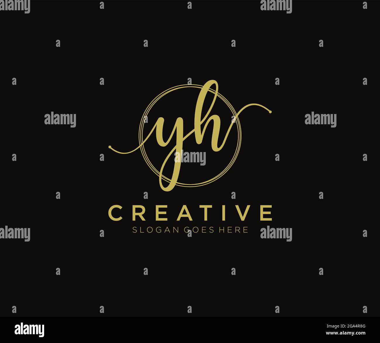 YH Feminine logo beauty monogram and elegant logo design, handwriting ...