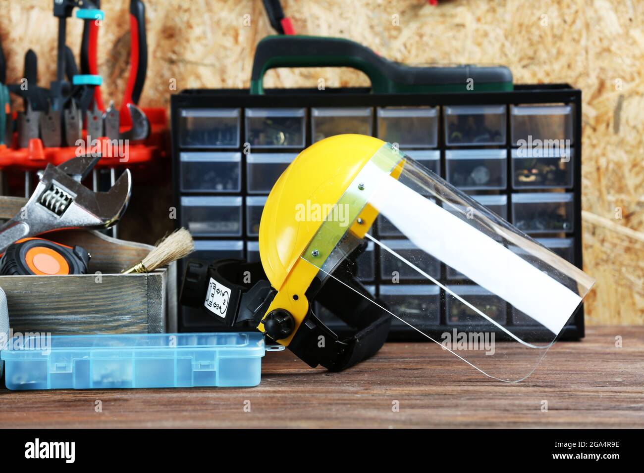 Set of tools in workshop Stock Photo - Alamy