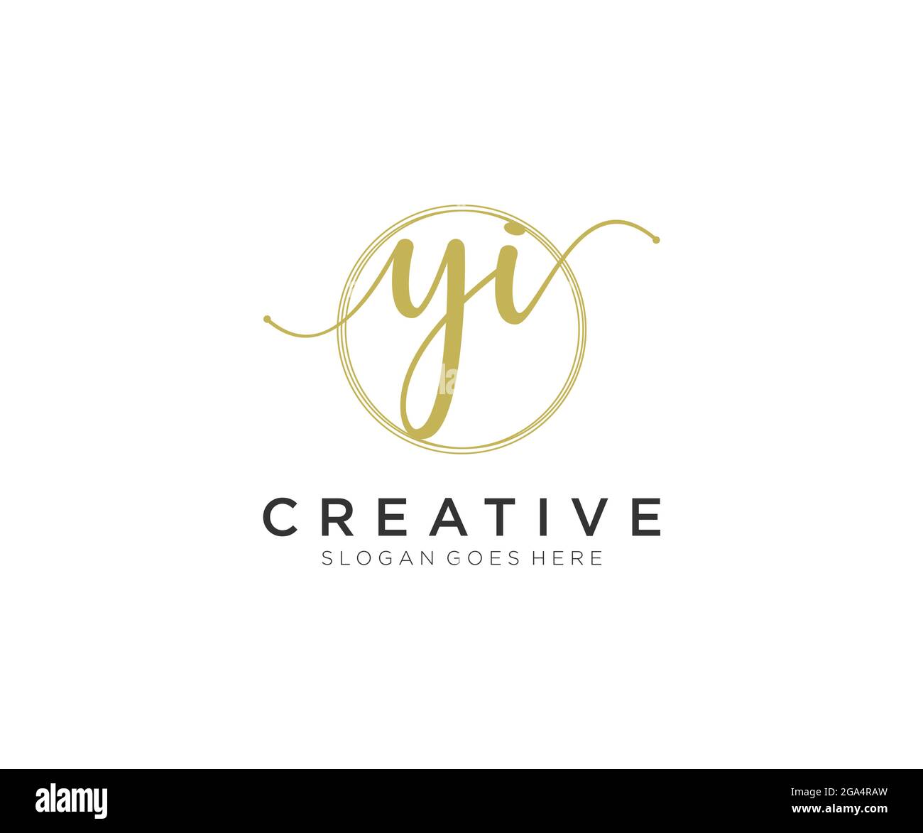 YI Feminine logo beauty monogram and elegant logo design, handwriting ...