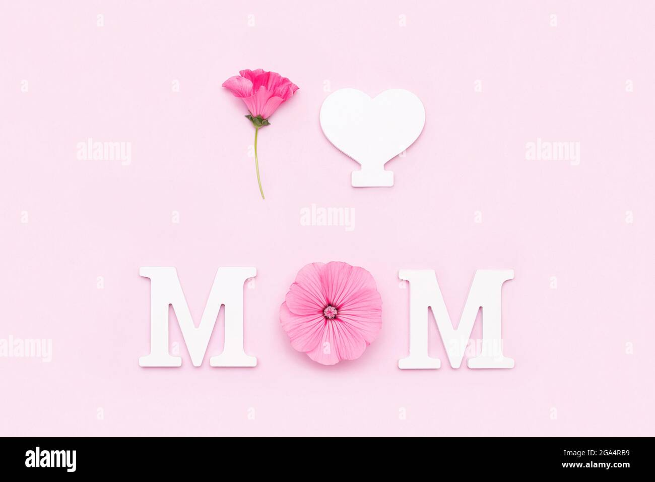 I love mom. Abstract text declaration of love made from white letters ...