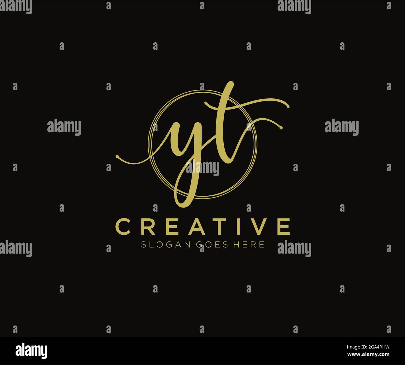 YT Feminine logo beauty monogram and elegant logo design, handwriting ...