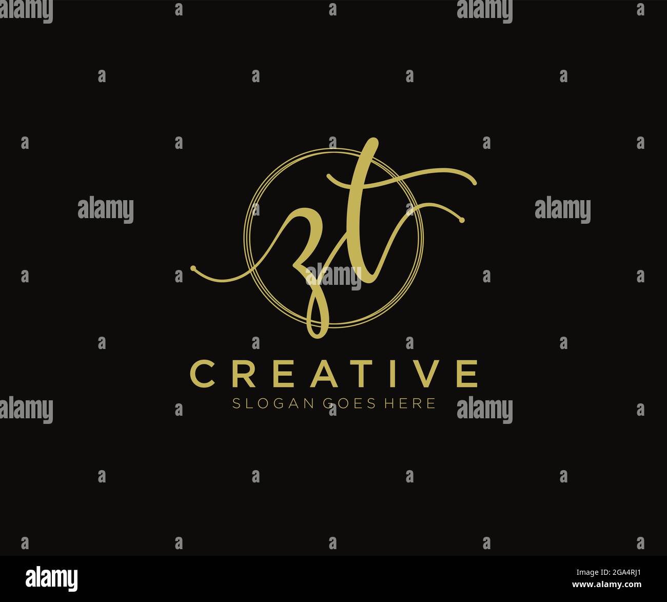 ZT Feminine logo beauty monogram and elegant logo design, handwriting ...