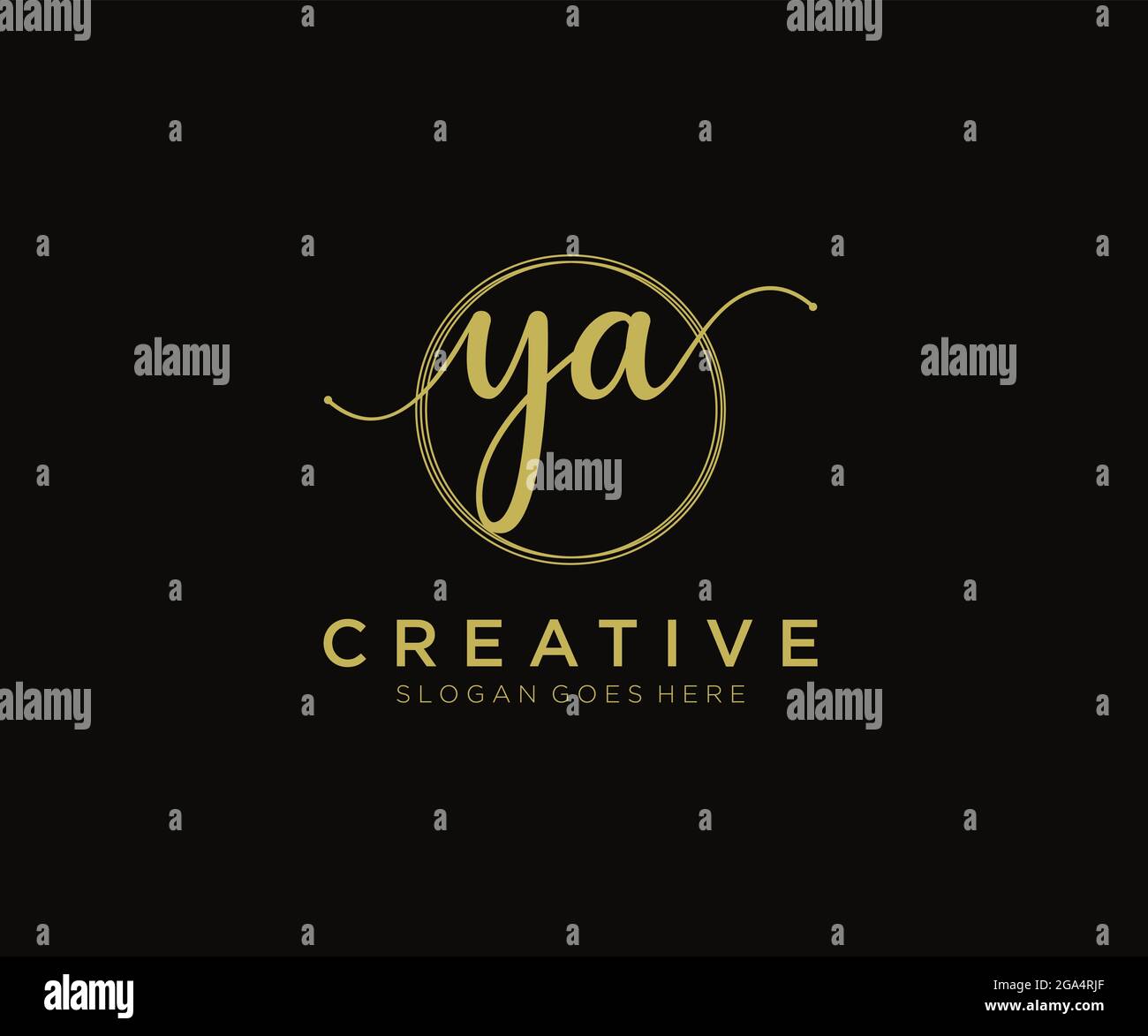 YA Feminine logo beauty monogram and elegant logo design, handwriting ...