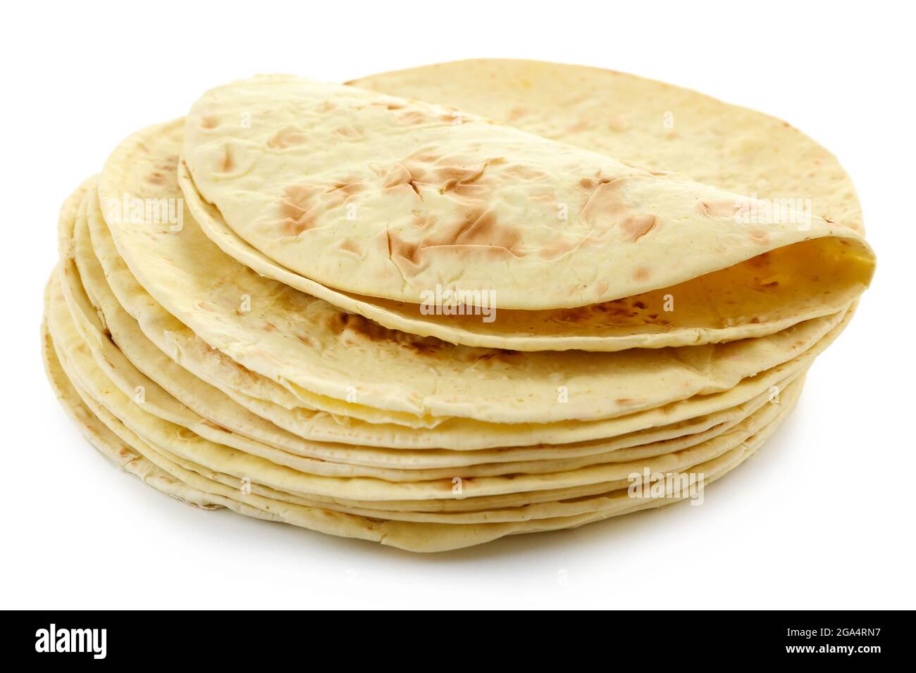 Flour tortillas isolated on white Stock Photo - Alamy