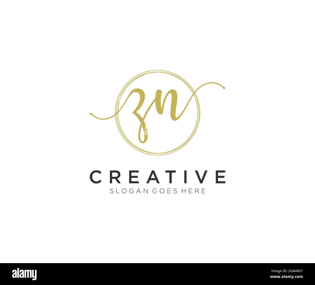 ZN Feminine logo beauty monogram and elegant logo design, handwriting logo of initial signature ...
