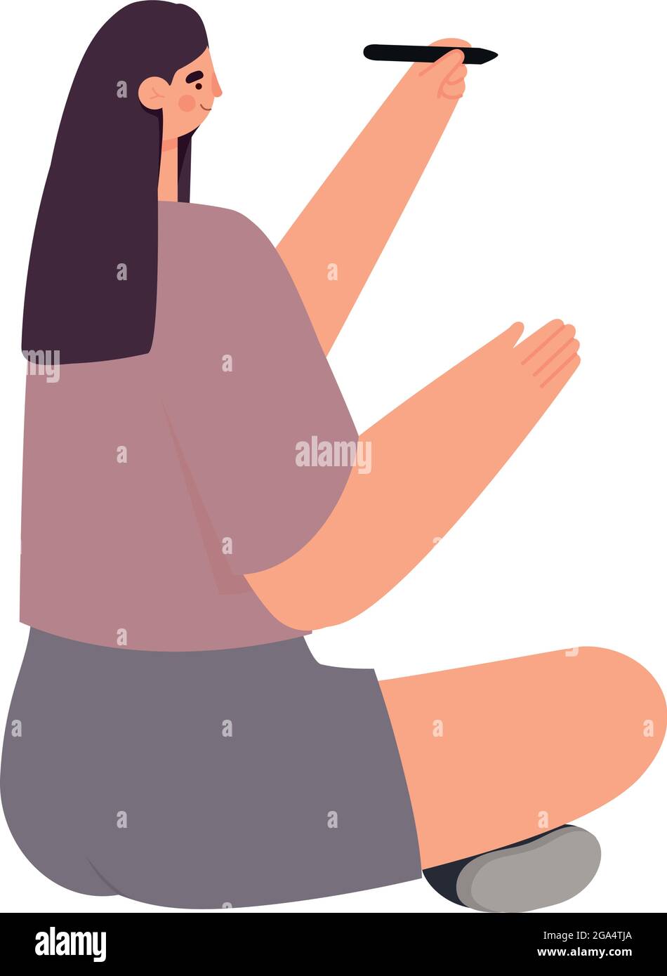 woman writing illustration Stock Vector Image & Art - Alamy