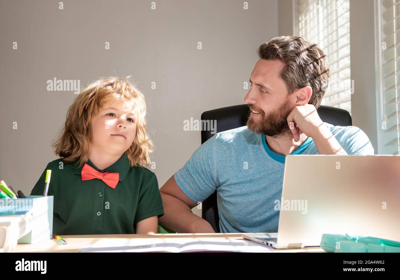 online education on laptop. homeschooling and elearning. back to school ...