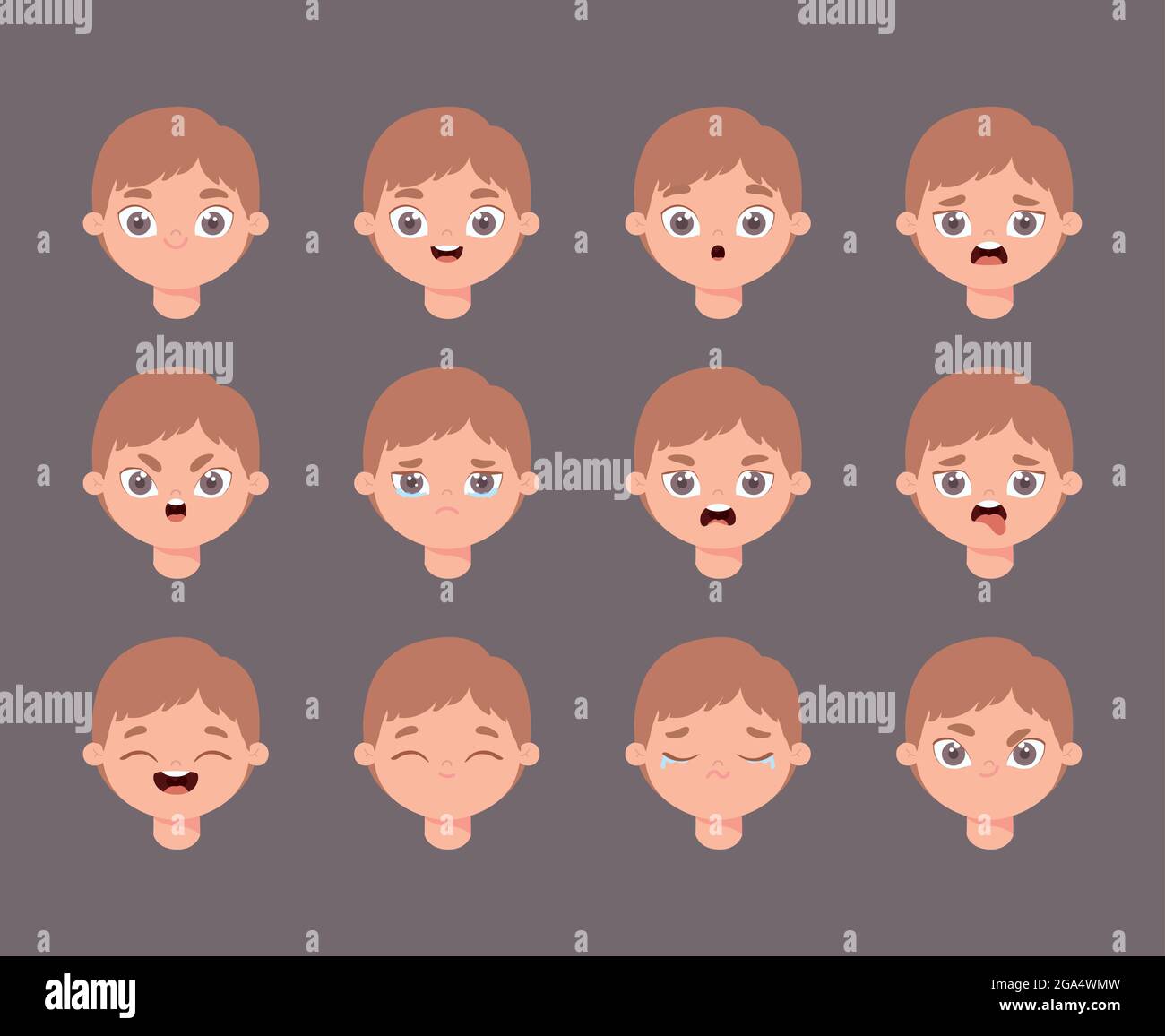 twelve young boy emotions Stock Vector Image & Art - Alamy