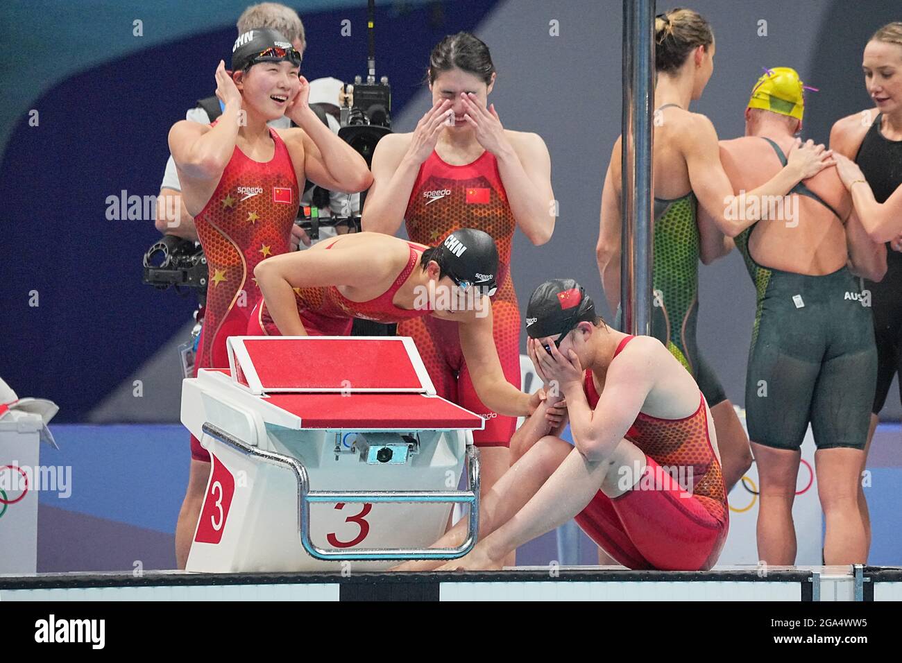 Tokio, Japan. 29th July, 2021. Swimming: Olympics, women, 4 x 200 m ...