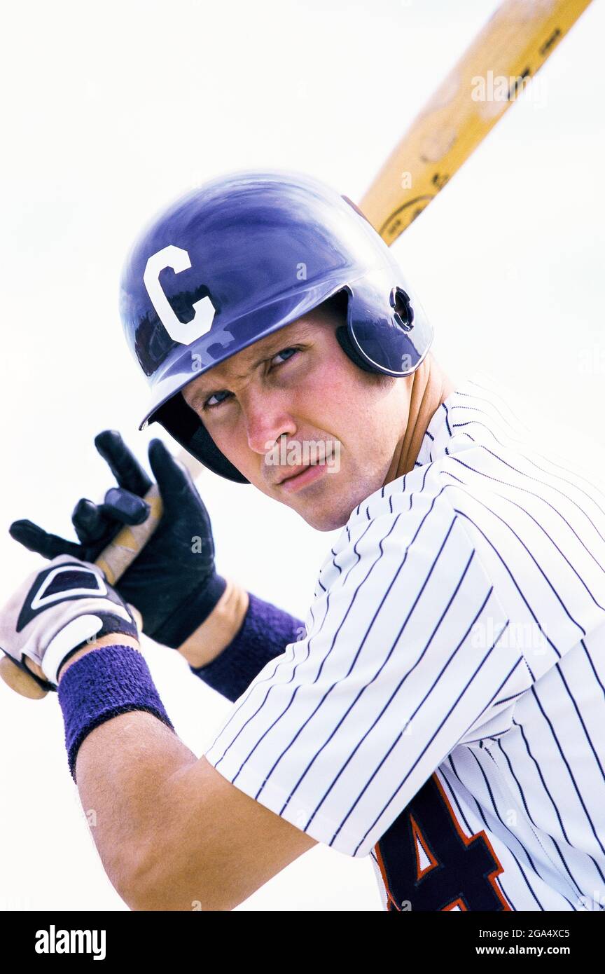 A professional baseball player waiting for the pitch at bat Stock Photo ...