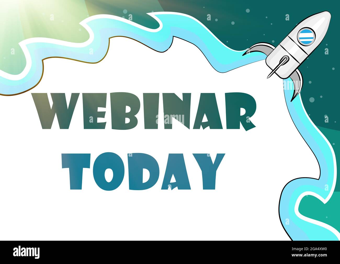 Text caption presenting Webinar Today. Word for live online educational ...