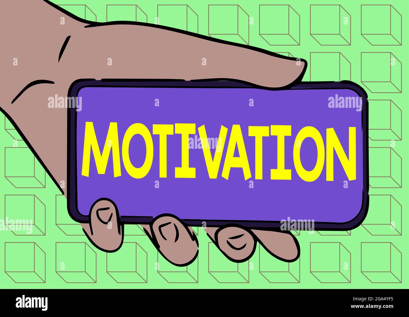Text caption presenting Motivation. Word Written on reasons one has for ...