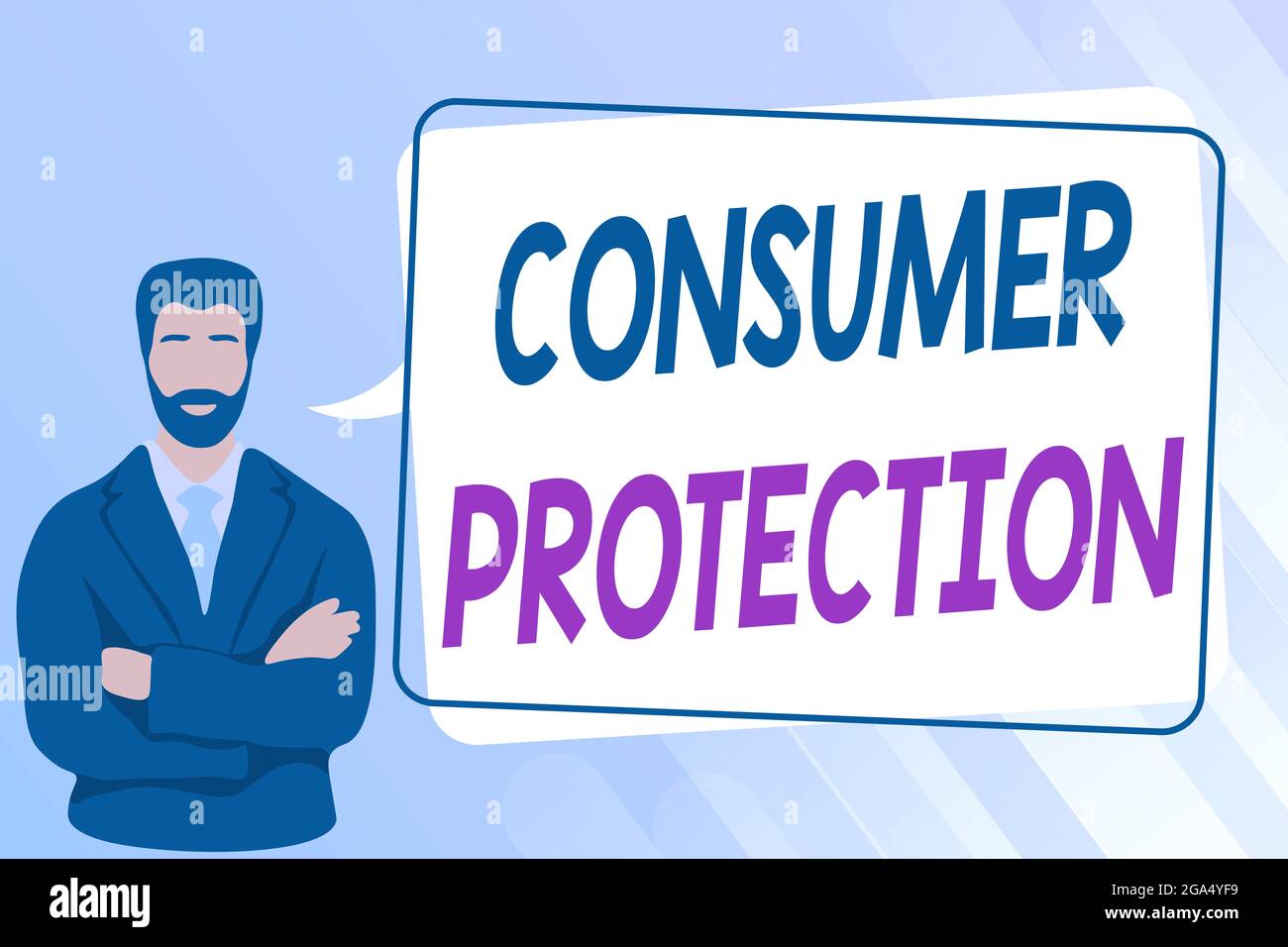 Text caption presenting Consumer Protection. Business showcase ...